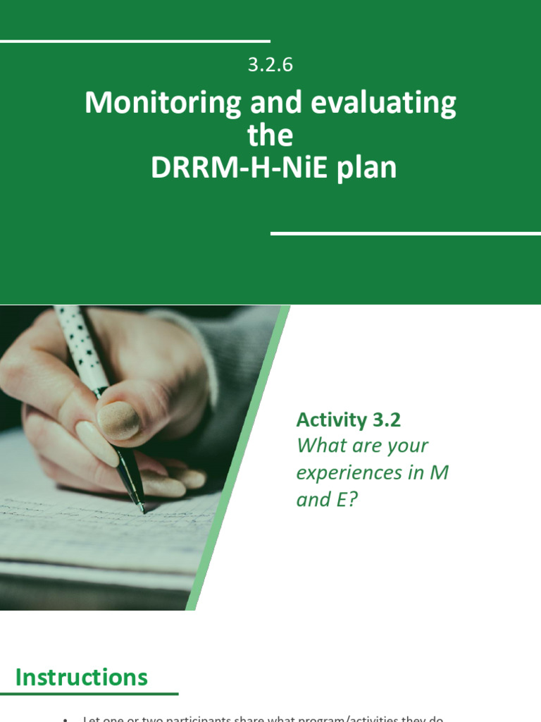 10 Final - Module 3 - Nie - M - e Drrm-H-Nie Plan | PDF | Evaluation | Monitoring And Evaluation