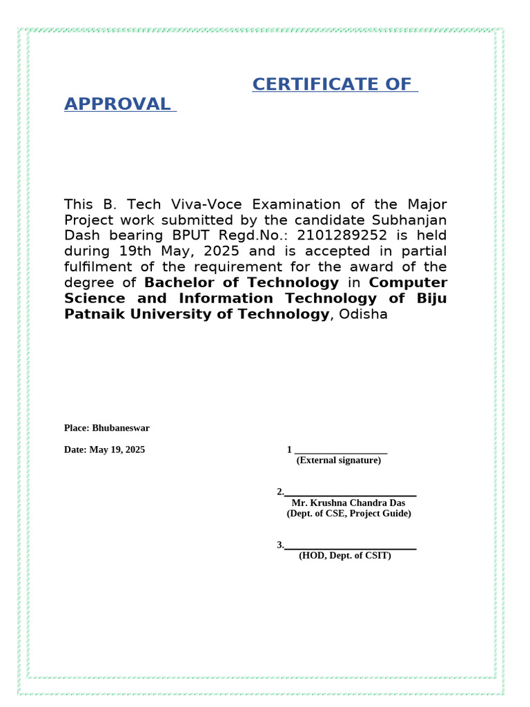 Certificate of Approval | PDF