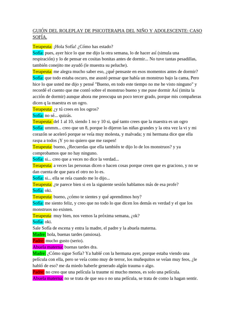 Roleplay Caso Sofia | PDF