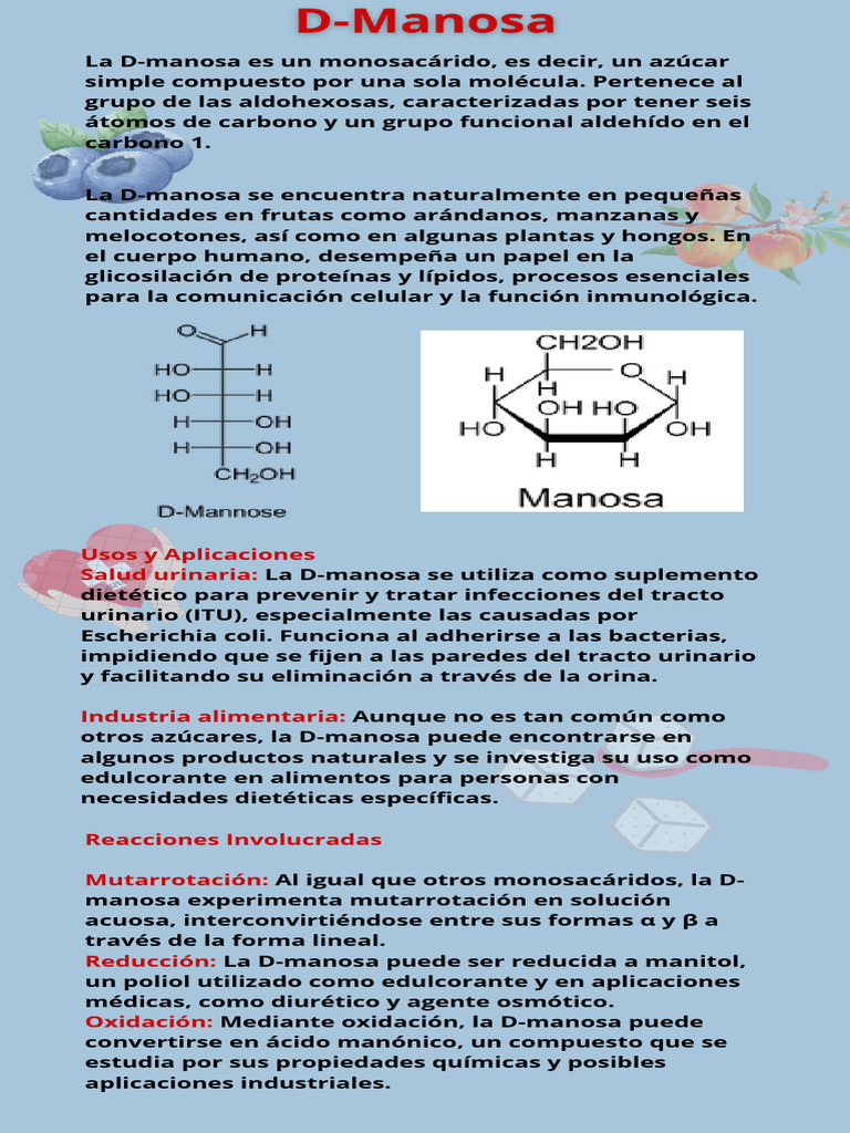 Usos y Estructura de la D-Manosa | PDF