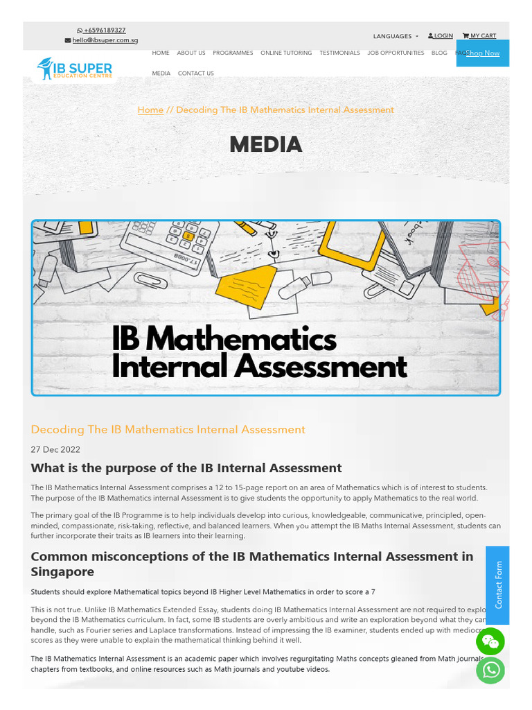 Decoding The IB Mathematics Internal Assessment | PDF | Mathematics ...