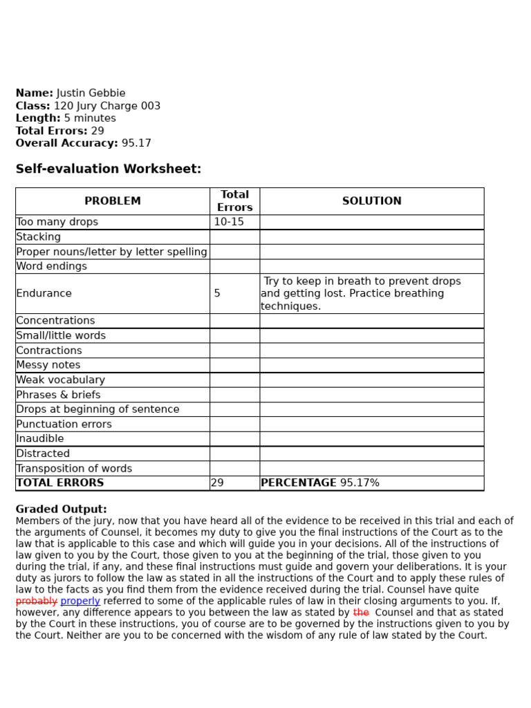 Jury Charge 003 120 Self Evauluation Foundation Type | PDF | Deposition ...