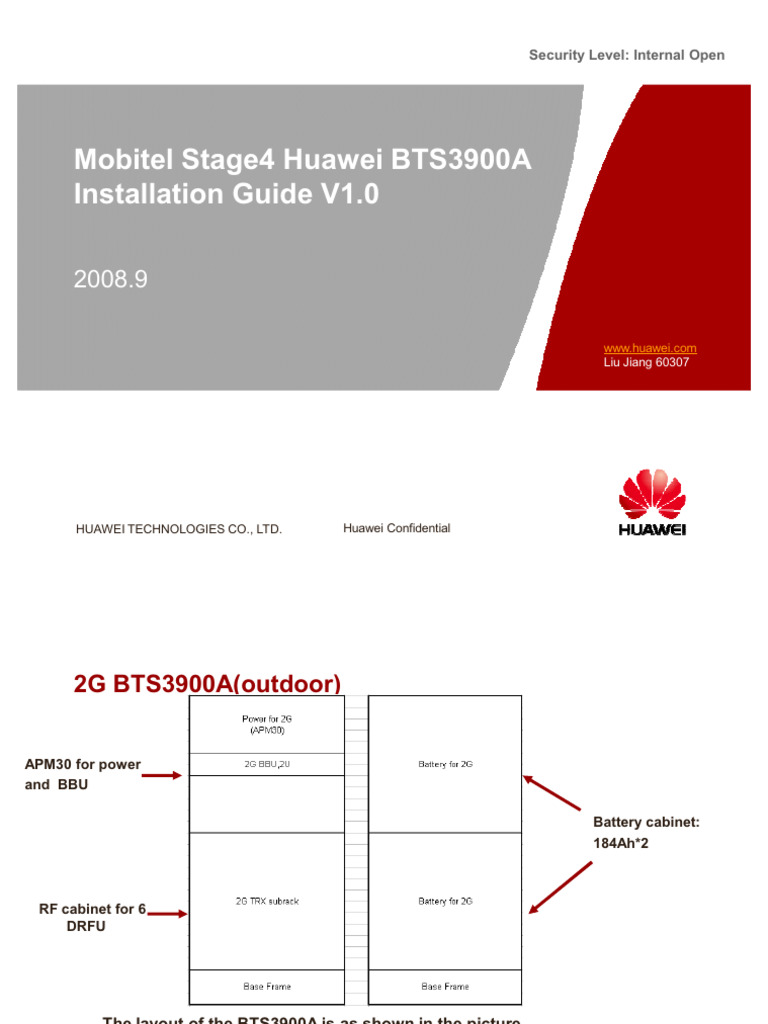 Huawei BTS3900A Installation Guide | PDF