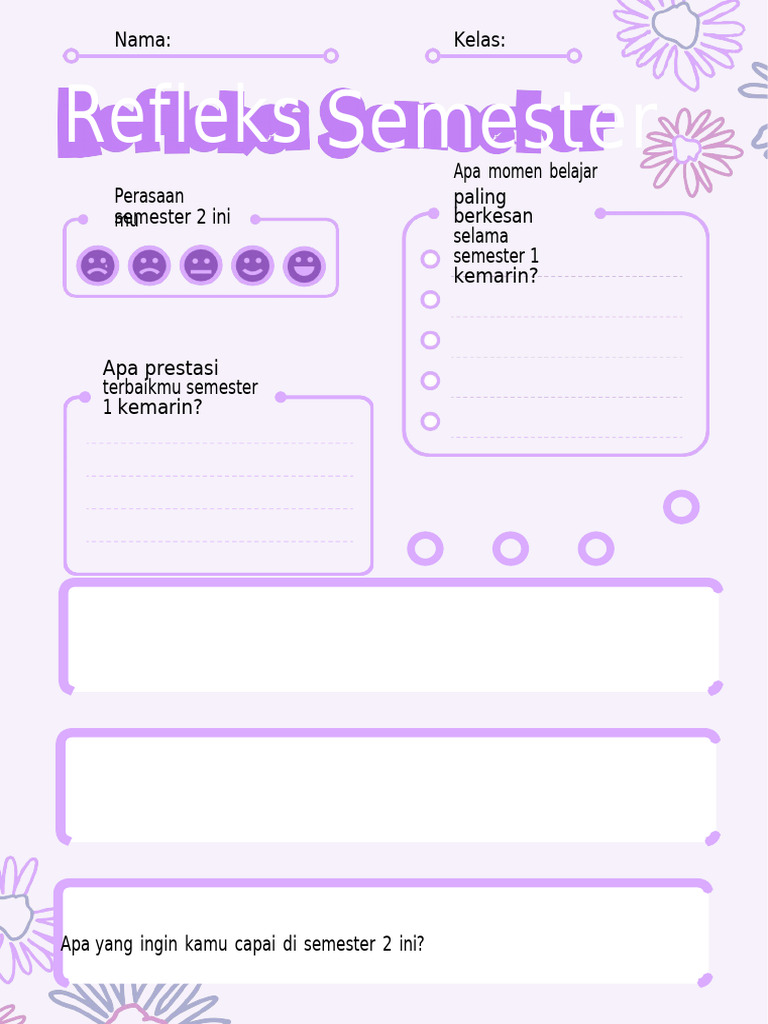Refleksi Prestasi dan Kesulitan Semester 1 | PDF