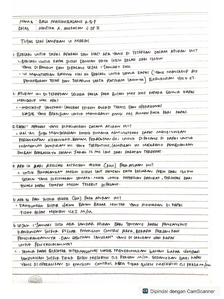 Baso Mallombasang A.B.P (DP - II Class A) | PDF