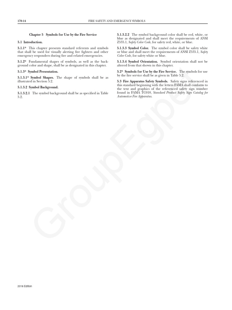 NFPA 170 2018 Symbols ff-13-14 | PDF | Public Safety | Safety