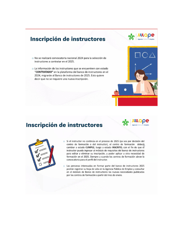 Banco de Instructores 2025 | PDF