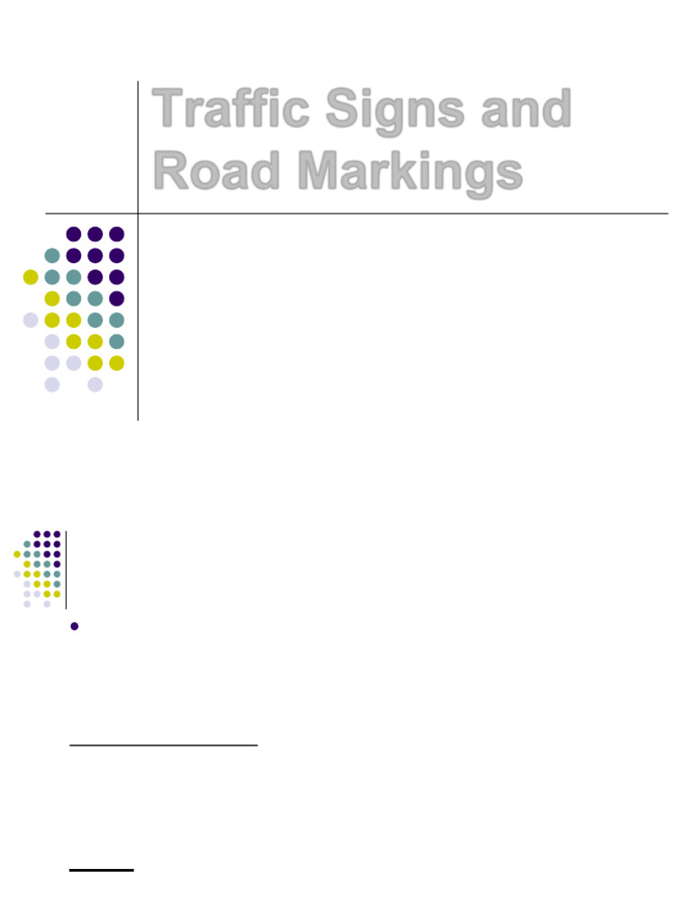 5. Traffic Signs and Markings | PDF | Traffic | Road