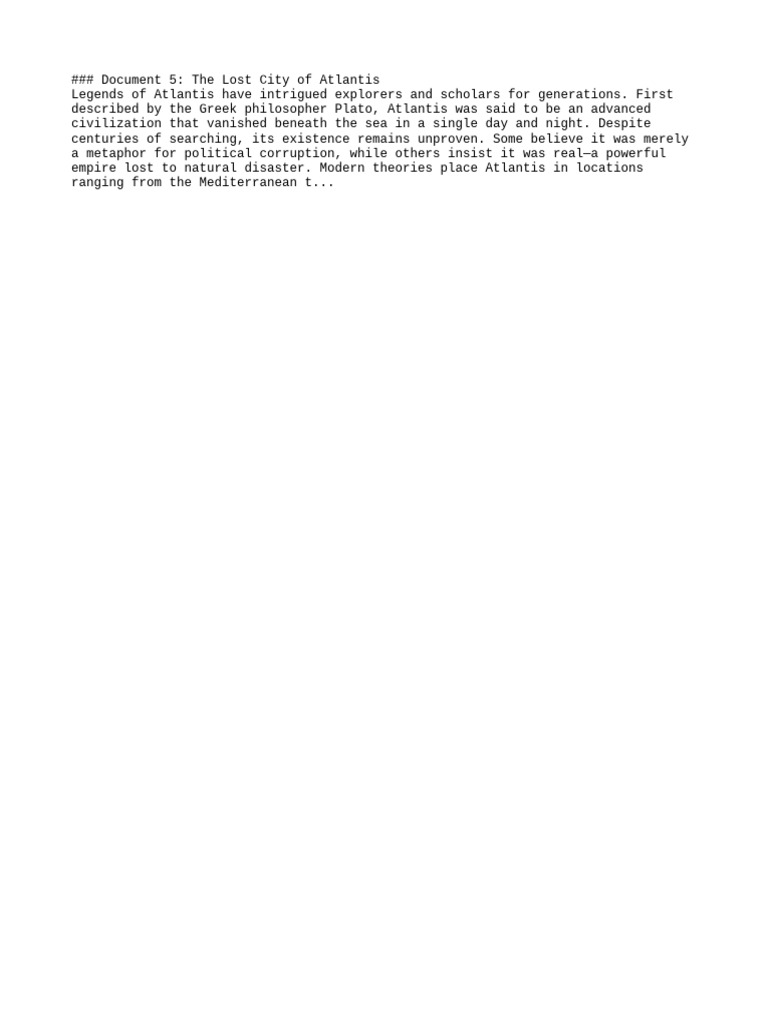 Document 5 The Lost City of Atlantis | PDF