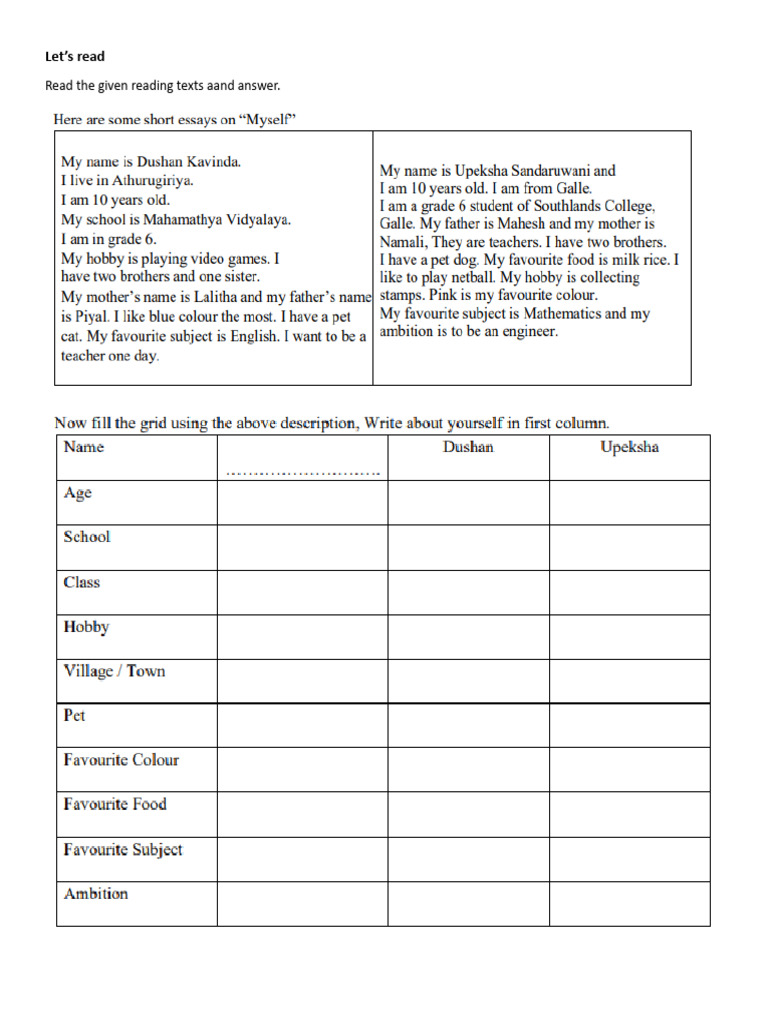 Simple Reading Activities | PDF