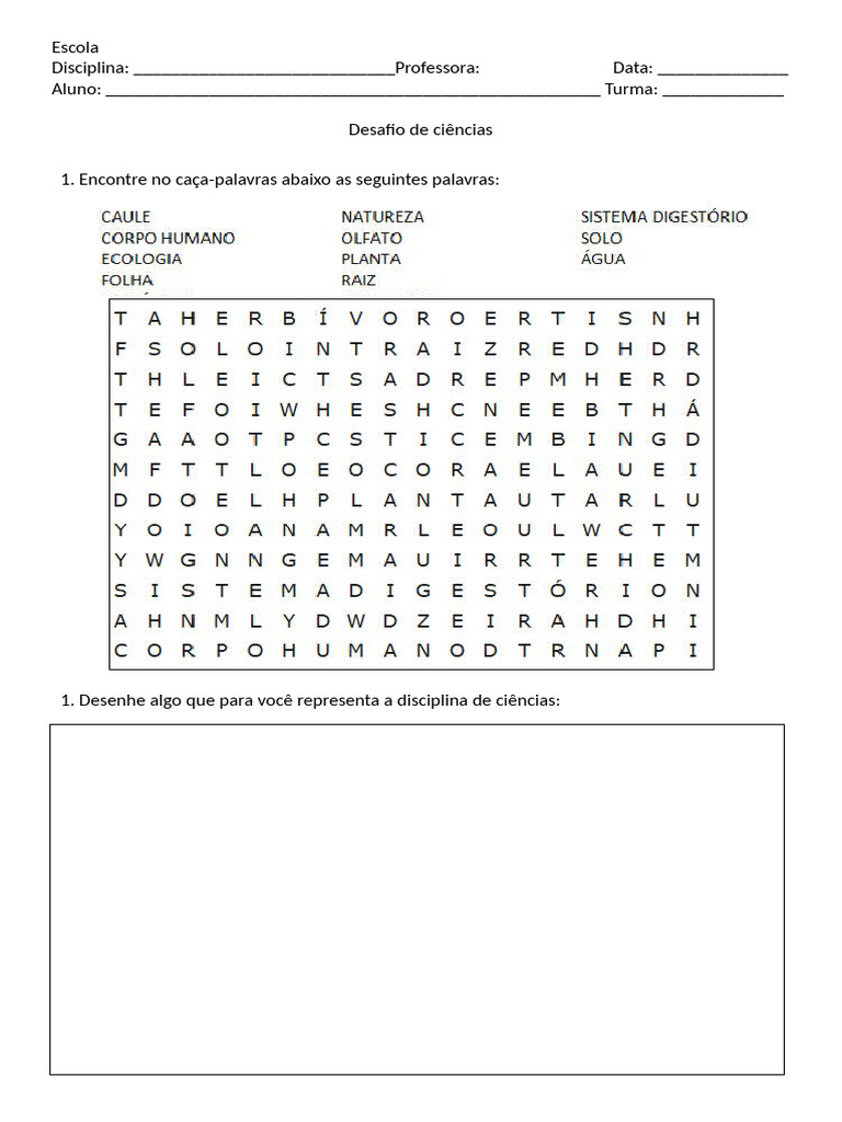 Desafio de Ciências_auno Especial | PDF