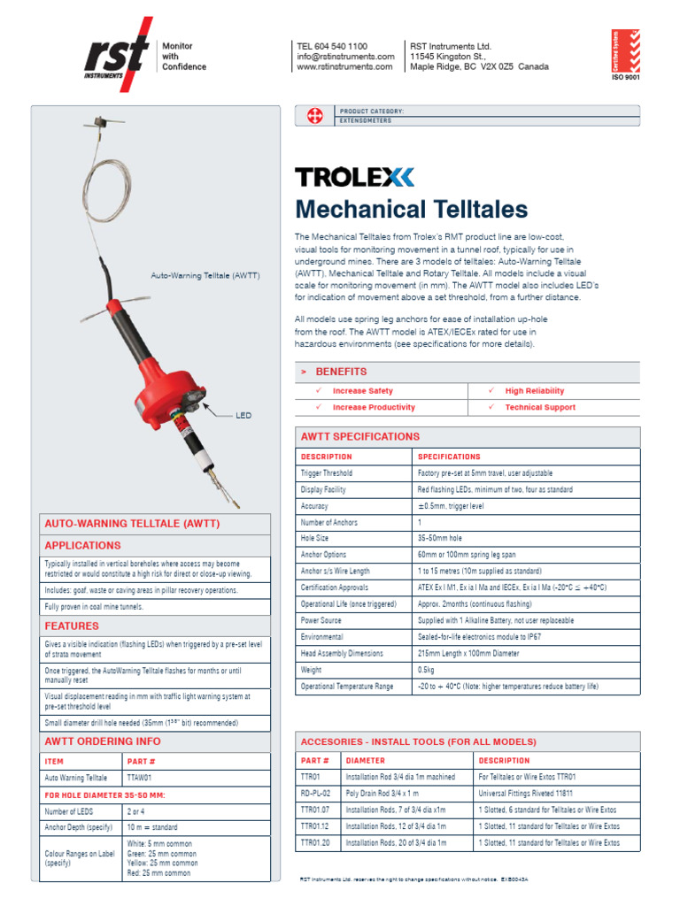 Mechanical Telltales EXB0043A | PDF | Borehole | Drill
