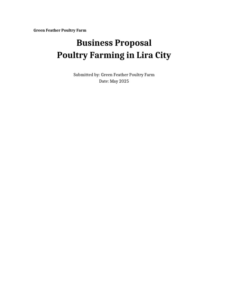 Enhanced Poultry Proposal Lira With Cover and Images | PDF | Poultry ...