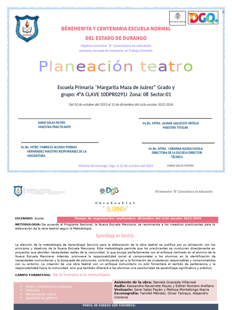 Planeacion Obra de Teatro | PDF | Teatro | Navidad