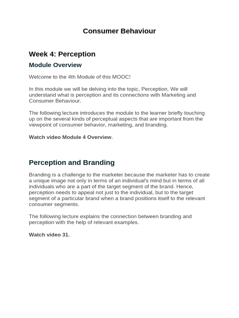 2 Consumer Behaviour IIMB | PDF | Perception | Classical Conditioning