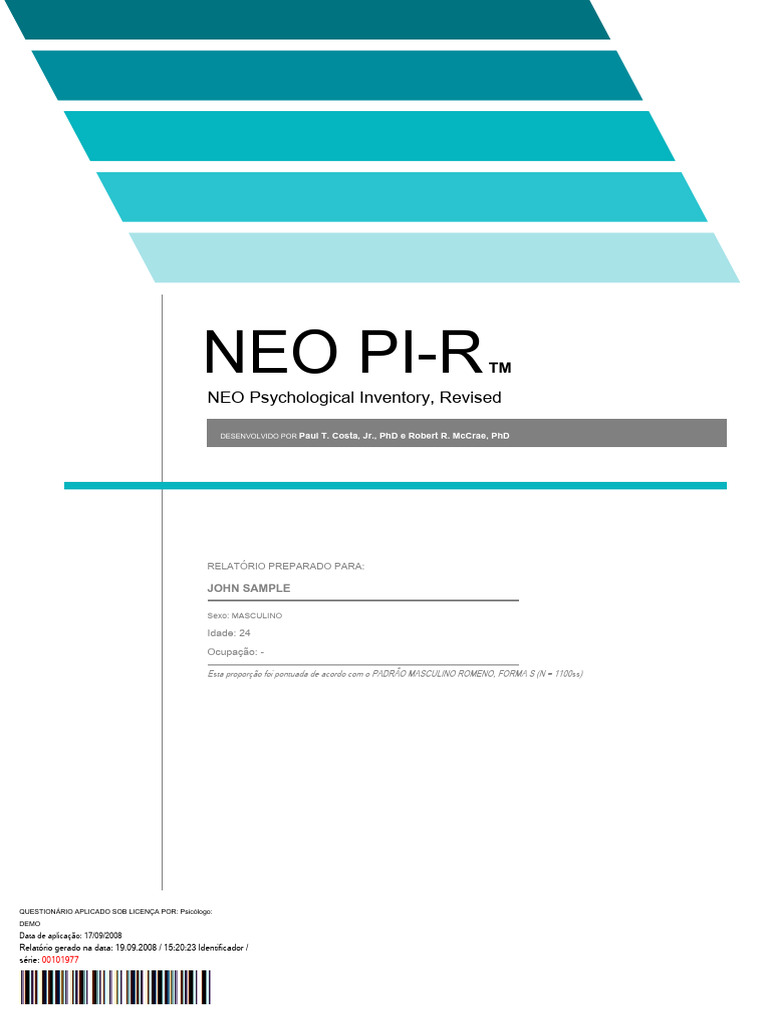 Exemplos NEO-PI-R | PDF | Pensamento | Psicologia
