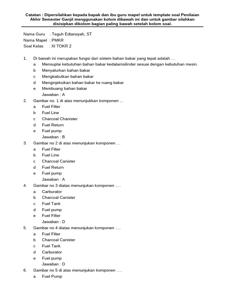 Soal (PMKR) Pas Ganjil 2024 | PDF