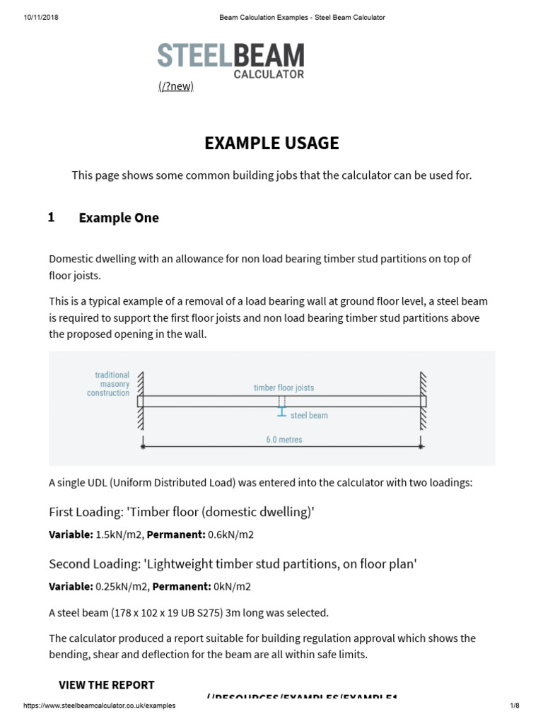 - MDL Beam Calculation Examples - Steel Beam Calculator | PDF | Beam (Structure) | Bending