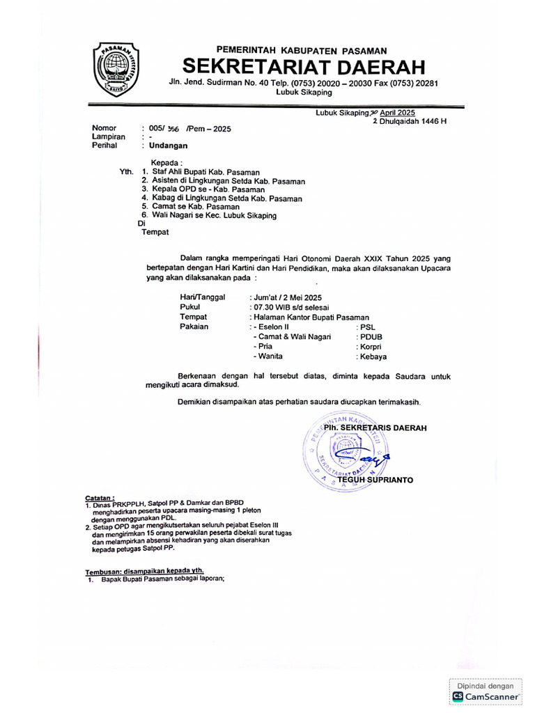 Undangan OTDA KARTINI & PENDIDIKAN | PDF