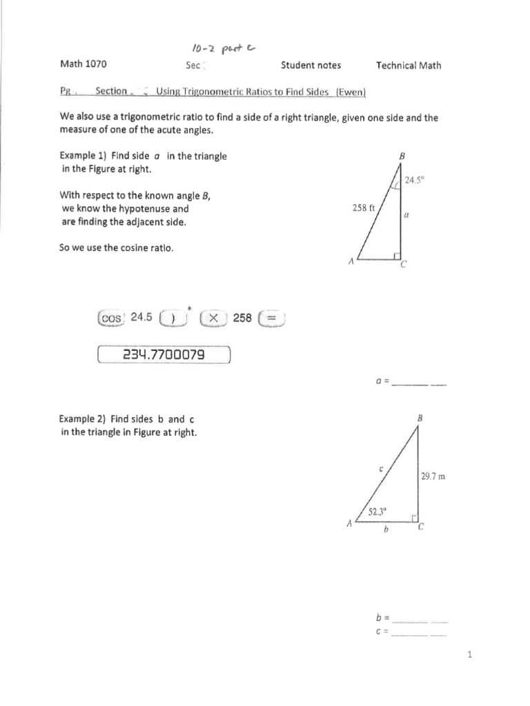 Math1020 Blank Class Notes Sec10-2 Part3 TuTh Fa24 | PDF