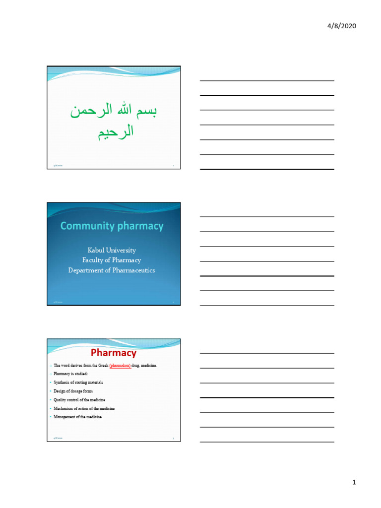 Introduction Community Pharmacy | PDF | Pharmacy | Medicine