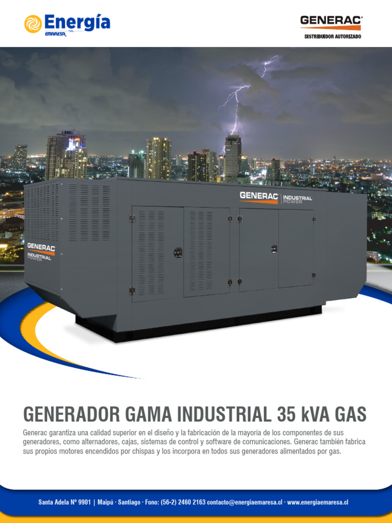 FICHA-GE-GENERAC-GAS-SG28-INDUSTRIAL-28KW-35KVA5.4L | PDF