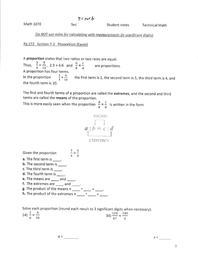 Math1020 Blank Class Notes Sec4-1 Part2 TuTh Fa24 | PDF