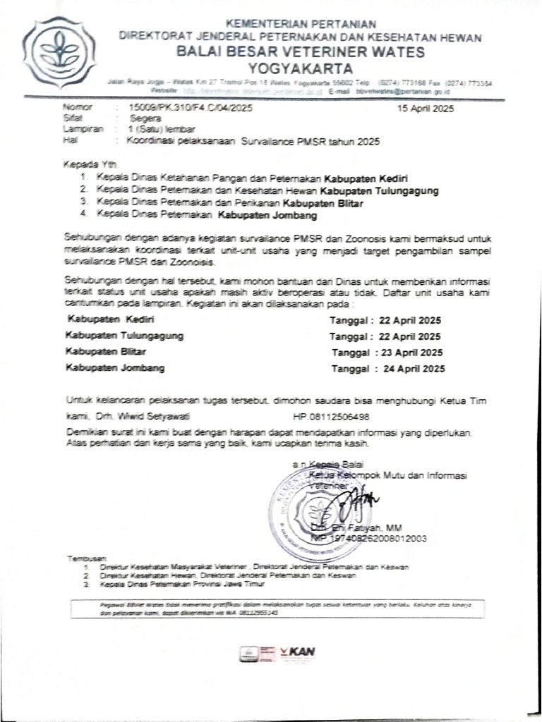 Koordinasi Surveilans PMSR TH 2025 | PDF