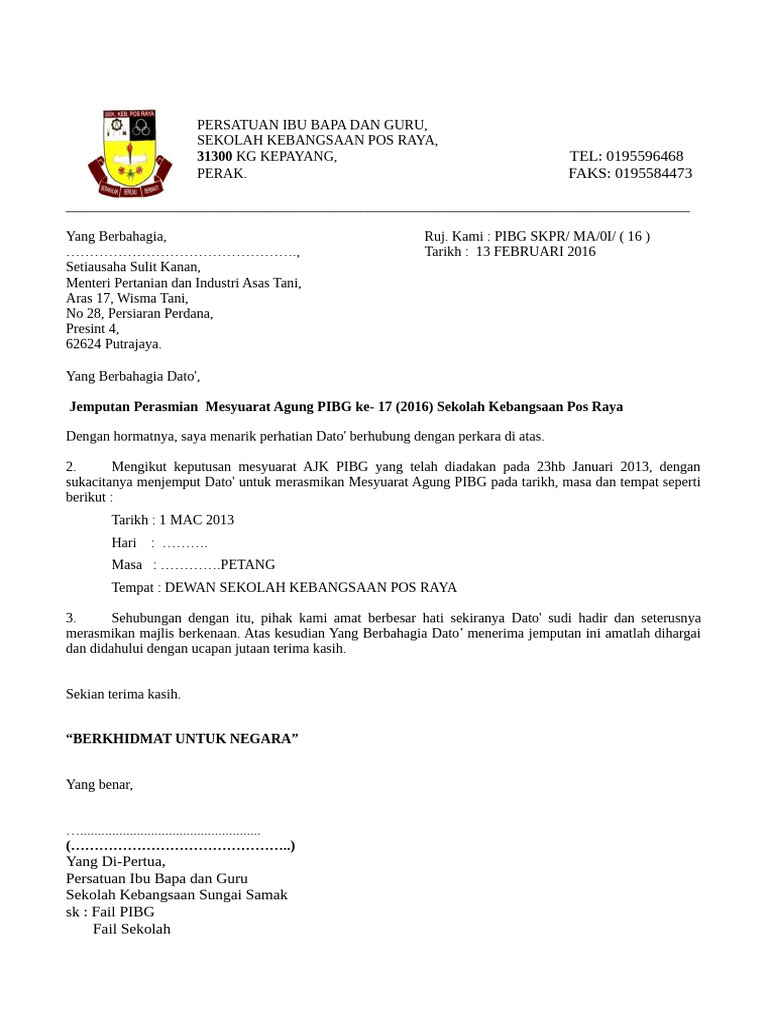 Surat Jemputan Perasmi | PDF