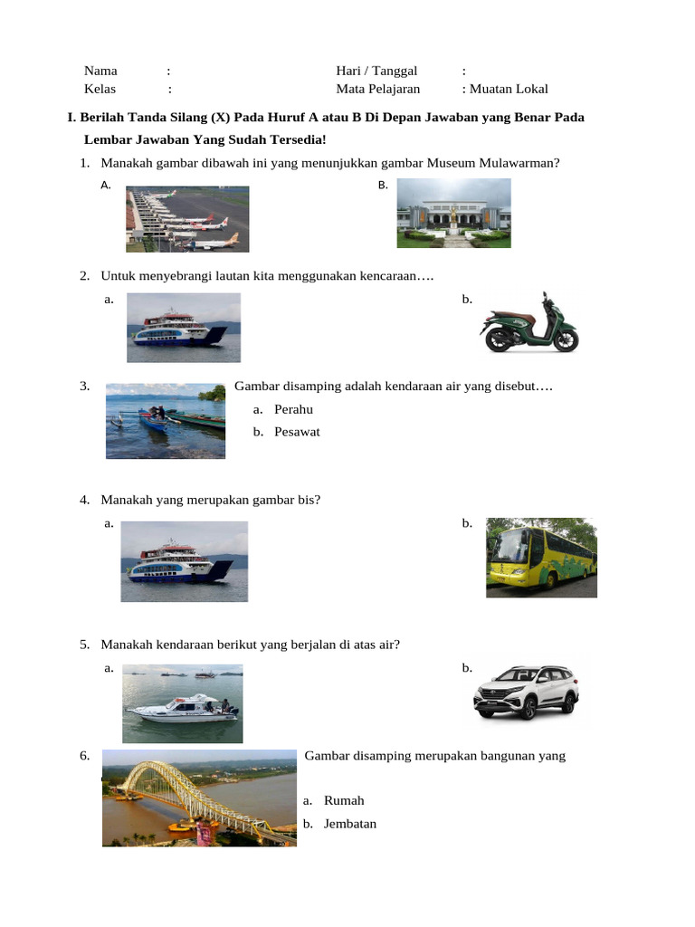 Soal Muatan Lokal SMP Tunagrahita | PDF