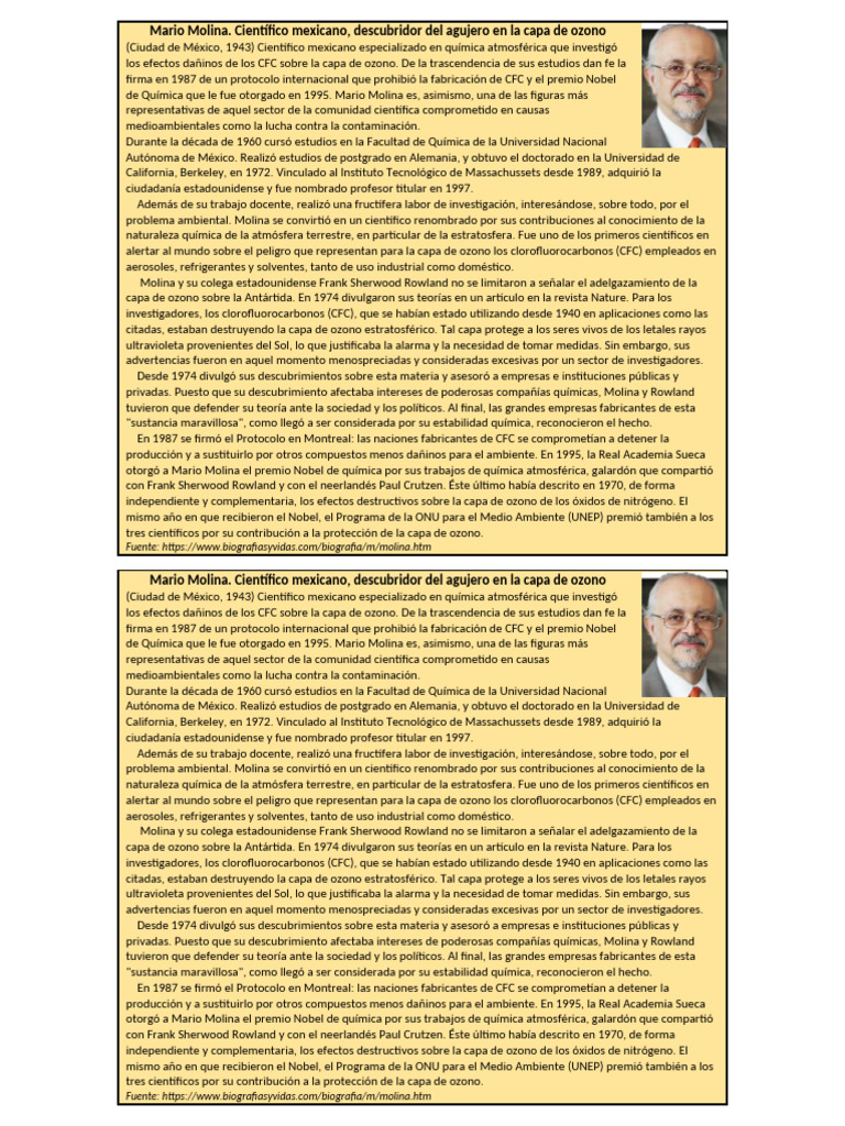 Mario Molina | PDF | Clorofluorocarbono