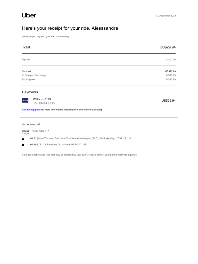 Receipt Transportation | PDF