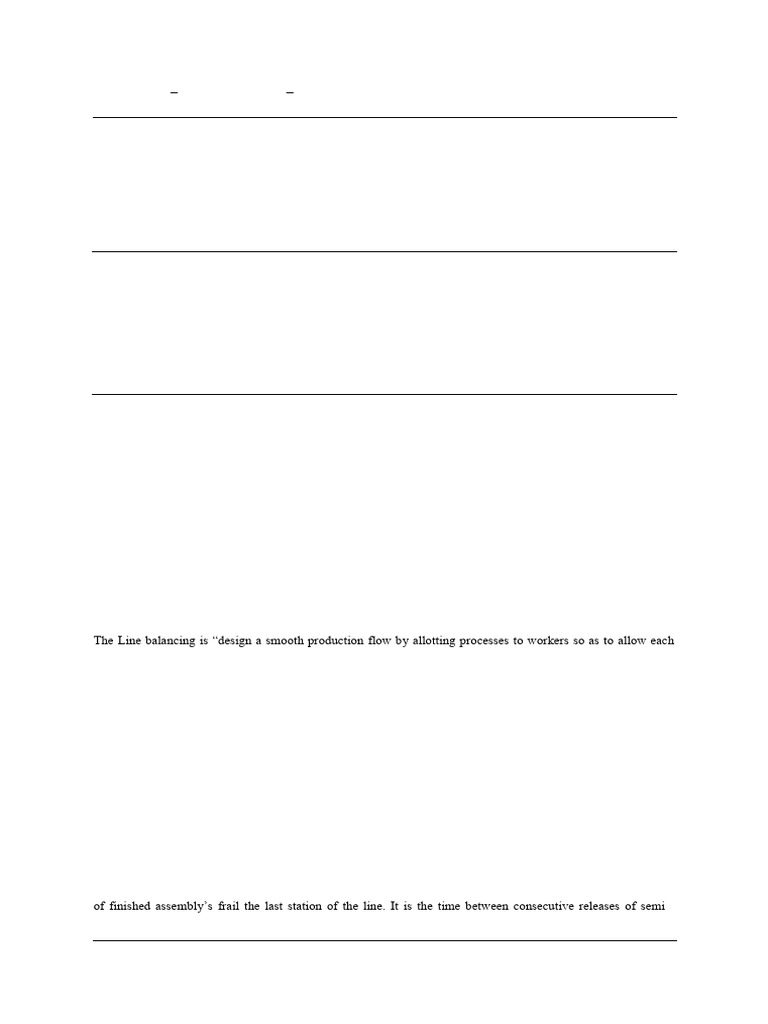Line Balancing Techniques for Productivity | PDF | Mathematical ...
