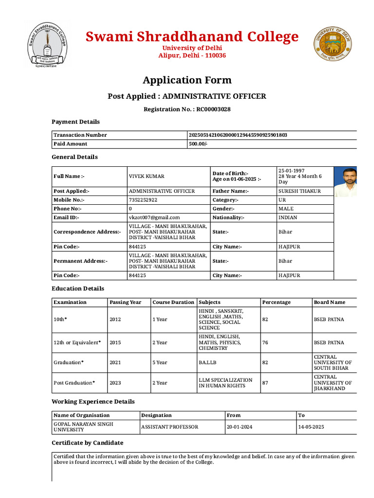 Swami Shraddhanand College | PDF