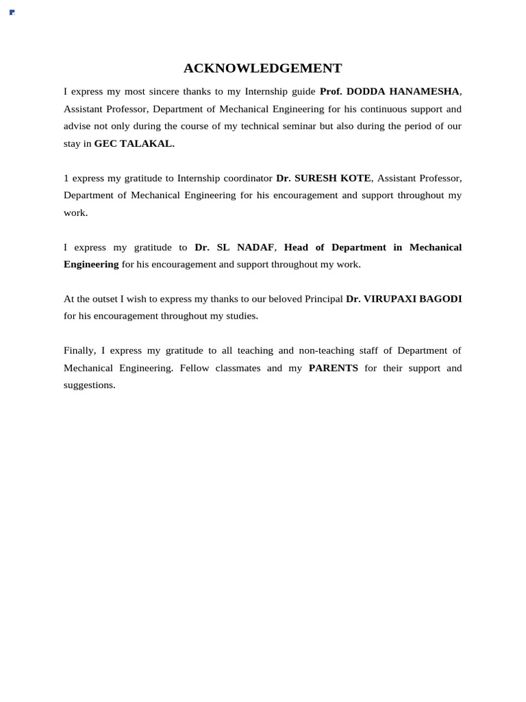 Acknowledgement | PDF