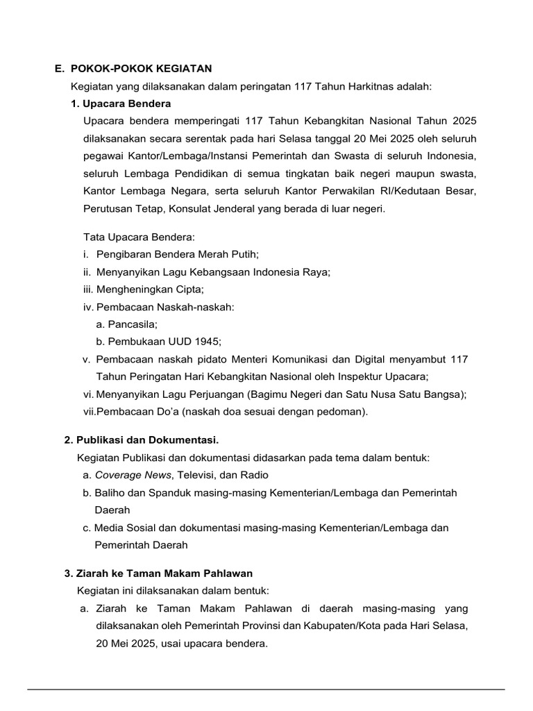 Susunan Acara Harkitnas | PDF