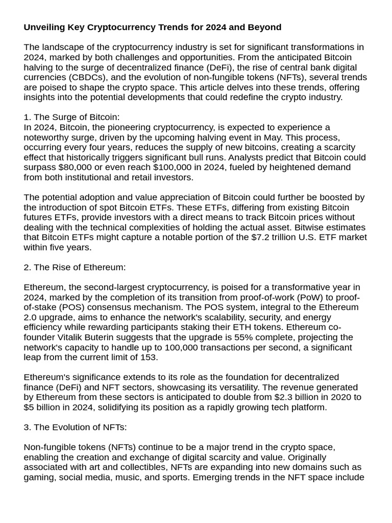 1 # Top 7 Cryptocurrency Trends 2024 | PDF | Cryptocurrency | Bitcoin