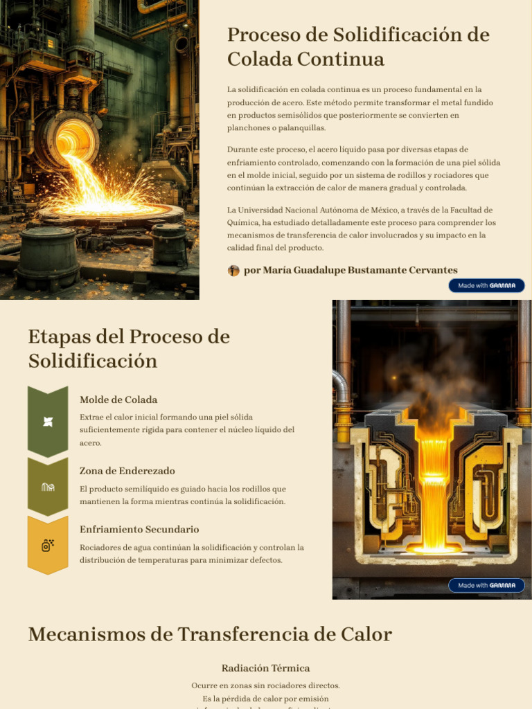 Proceso de Solidificación en Colada Continua | PDF | Transferencia de ...
