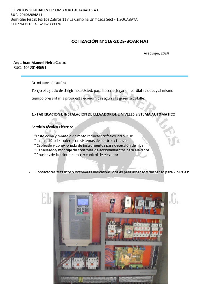Coti Elev 2 - 2 Rev001 2025 - 0035 Apacheta | PDF | Energia electrica | Equipo