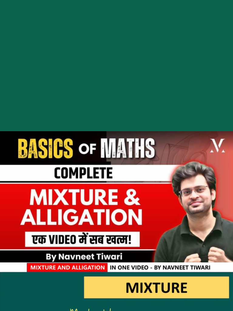 Mixture Alligation | PDF