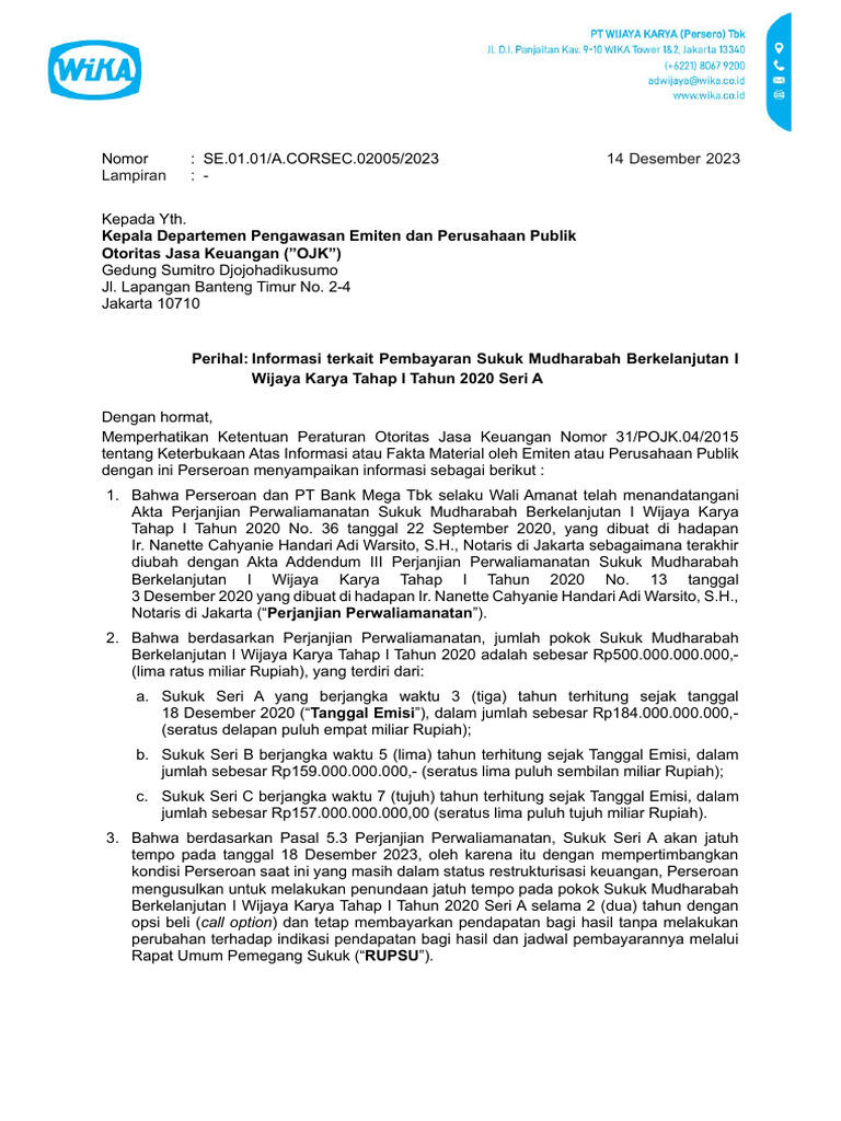 WIKA Laporan Informasi Dan Fakta Material 31559834 Lamp1 | PDF