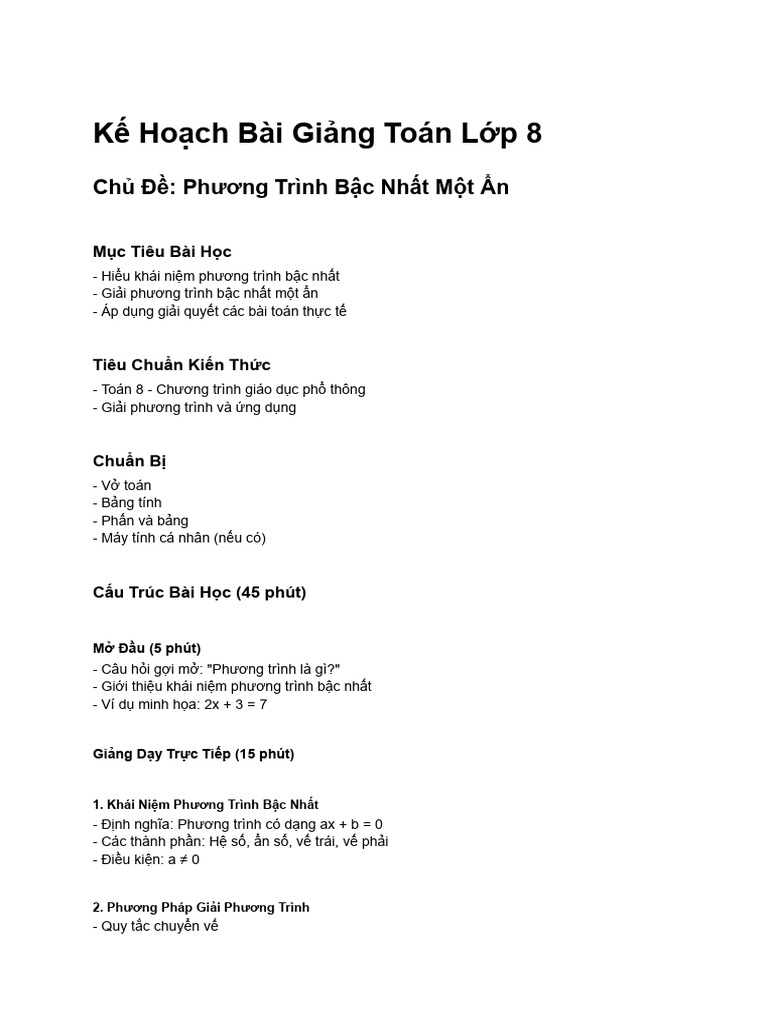 Grade Level 8 - Math Lesson Plan | PDF