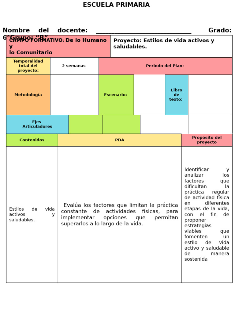 Plan de Clases de Educacion Fisica | PDF | Las emociones