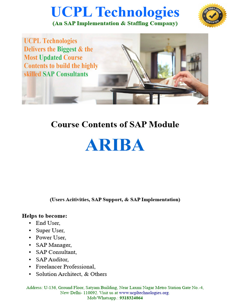 0019 UCPL - SAP - ARIBA - Syllabus | PDF | Procurement | Computing