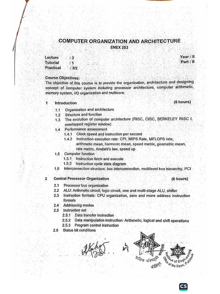 COA Syllabus New | PDF