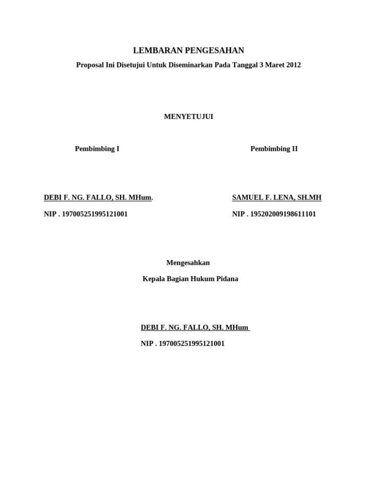 Lembaran Pengesahan | PDF