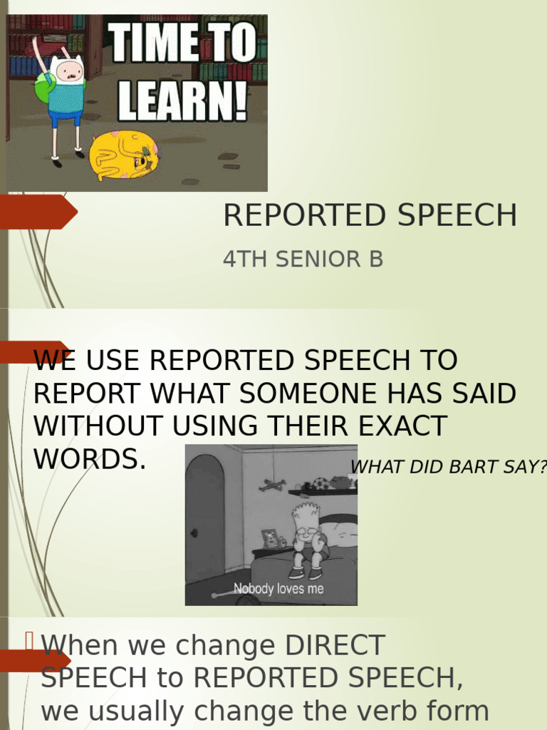 Reported Speech Grammar Drills Grammar Guides 97194 | PDF