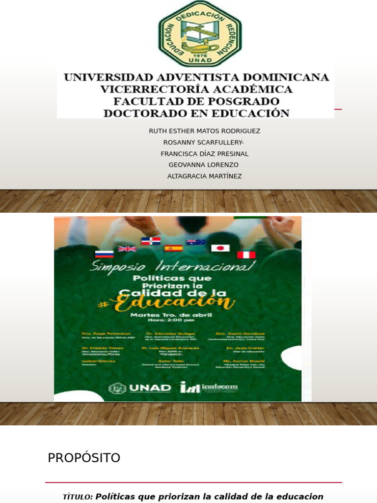 Presentacion Del Simposio | PDF