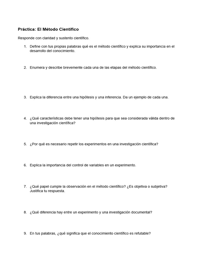 Método Científico: Definición y Aplicaciones | PDF | Experimentar ...