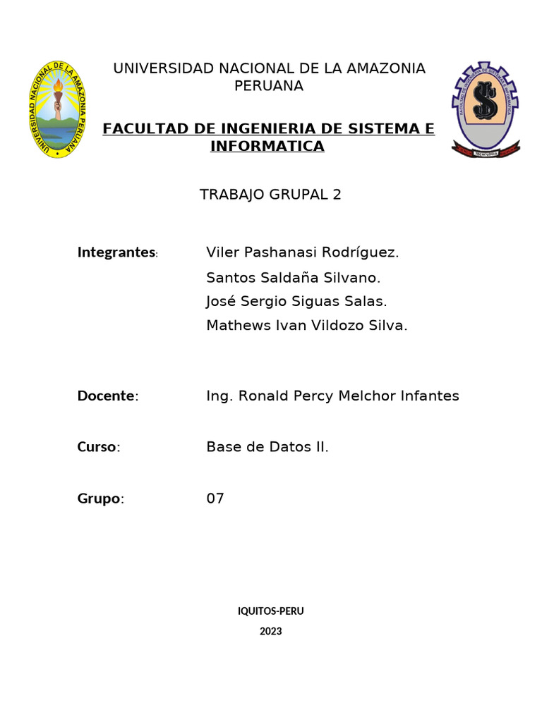 Tarea Grupal 2 - Grupo7 | PDF